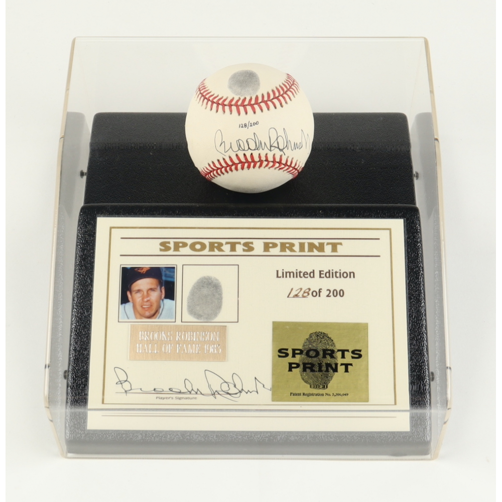 Brooks Robinson Signed LE ONL Baseball Display with Thumbprint ...
