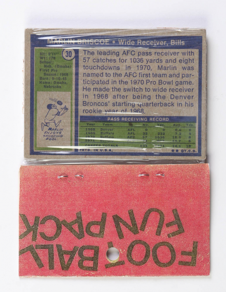 1972 Topps Football Card Fun Pack with (10) Cards | Pristine Auction