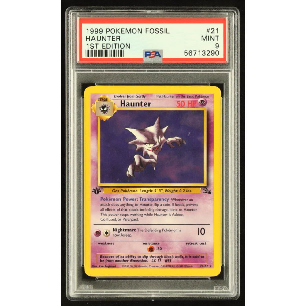 Haunter 1999 Pokemon Fossil 1st Edition #21 (PSA 9) | Pristine Auction
