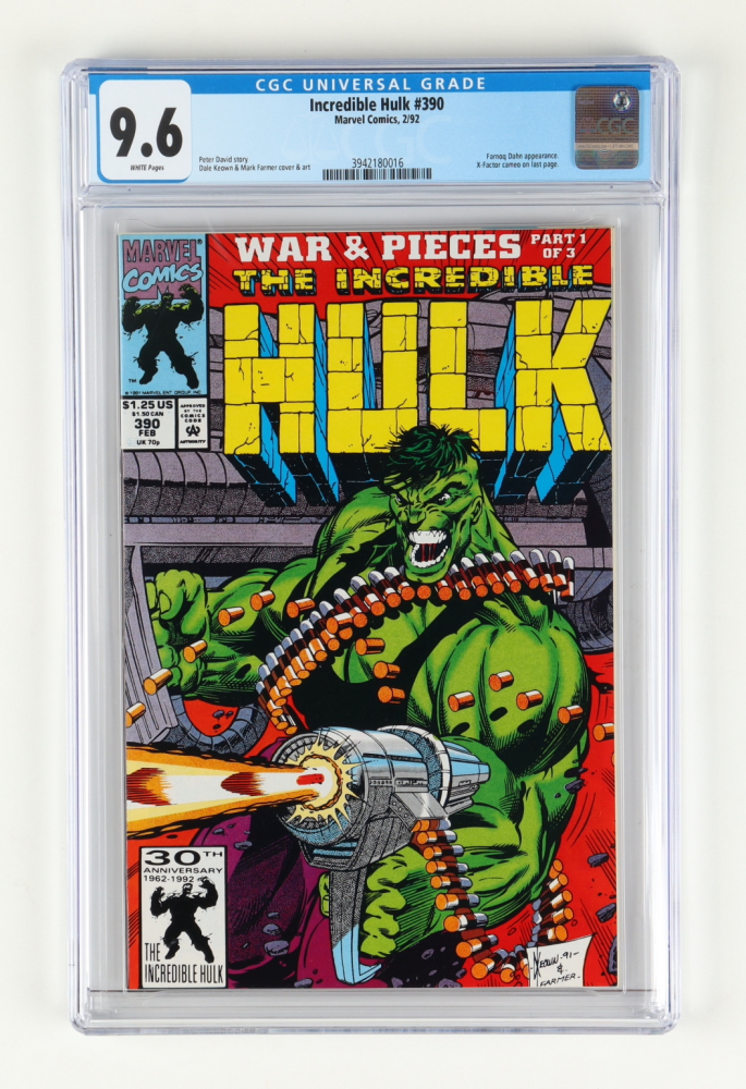 1992 "The Incredible Hulk" Issue #390 Marvel Comic Book (CGC 9.6 ...