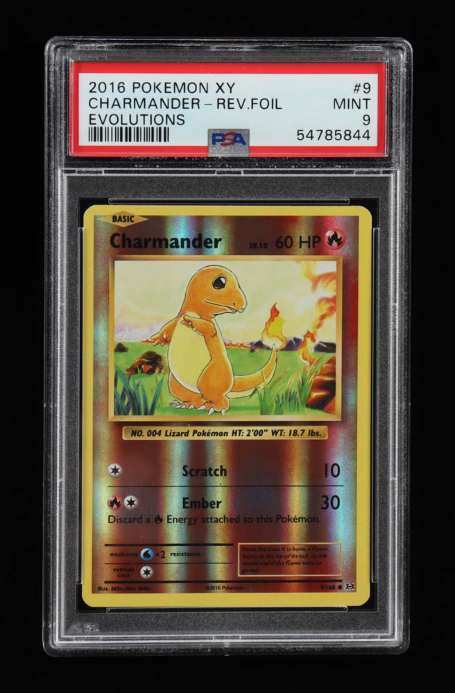 Charmander 2016 Pokemon Evolutions Reverse Foil #9 (PSA 9) | Pristine ...