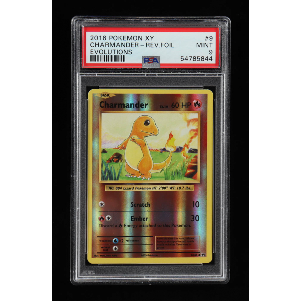 Charmander 2016 Pokemon Evolutions Reverse Foil #9 (PSA 9) | Pristine ...