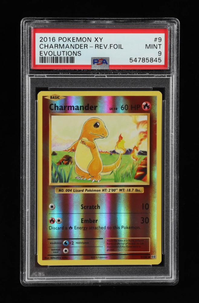 Charmander 2016 Pokemon Evolutions Reverse Foil #9 (PSA 9) | Pristine ...