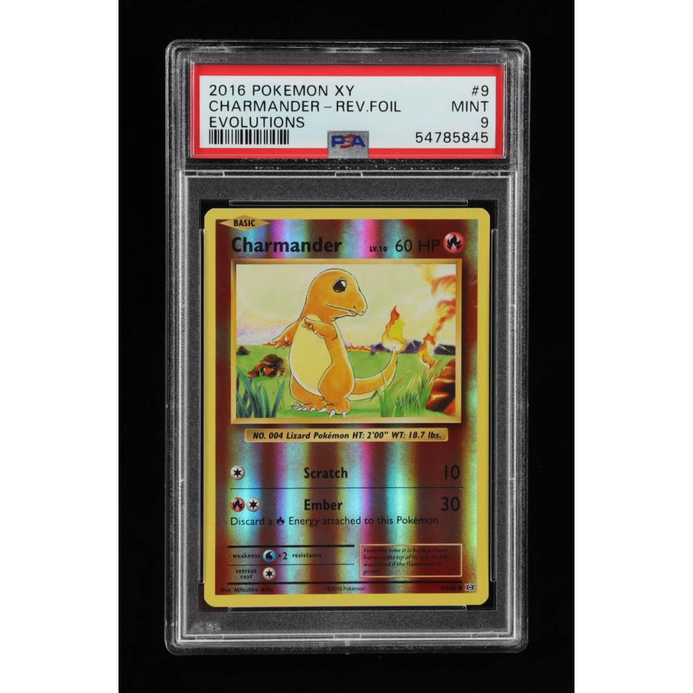 Charmander 2016 Pokemon Evolutions Reverse Foil #9 (PSA 9) | Pristine ...