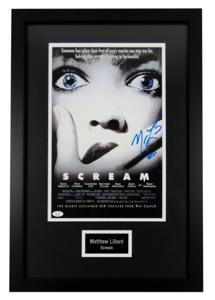 Matthew Lillard Signed "Scream" 18x26 Custom Framed Movie Poster ...