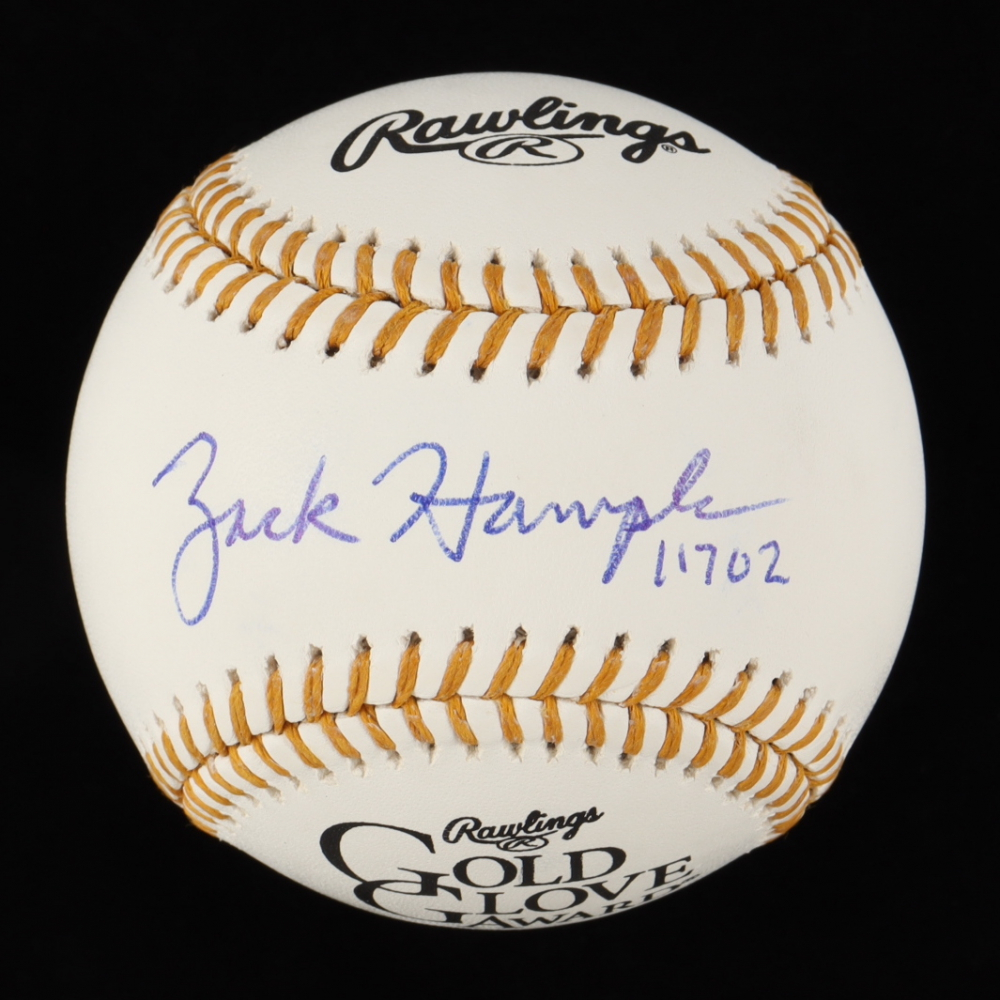 Zack Hample Signed Gold Glove Award Baseball Inscribed "11702" (JSA ...