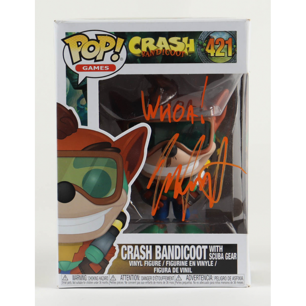 Jess Harnell Signed Crash Bandicoot with Scuba Gear #421 Funko Pop ...