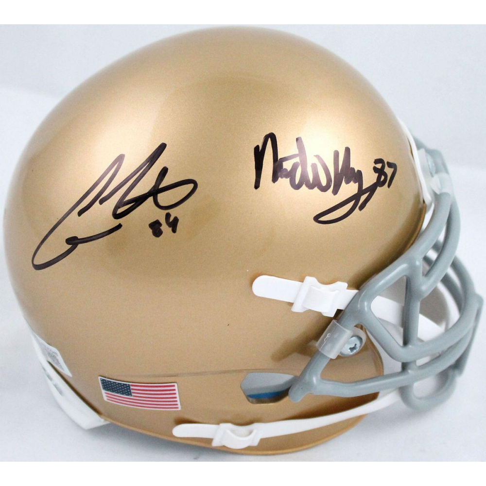 Cole Kmet & Michael Mayer Signed Notre Dame Fighting Irish Mini Helmet ...
