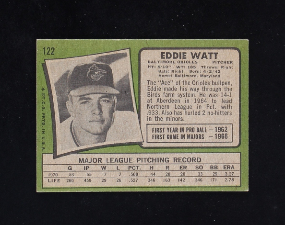 Eddie Watt 1971 Topps #122 | Pristine Auction