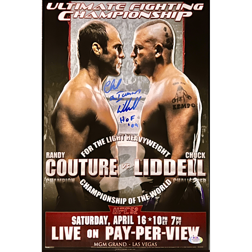 Chuck "The Iceman" Liddell Signed UFC 52 12x18 Fight Poster Inscribed ...