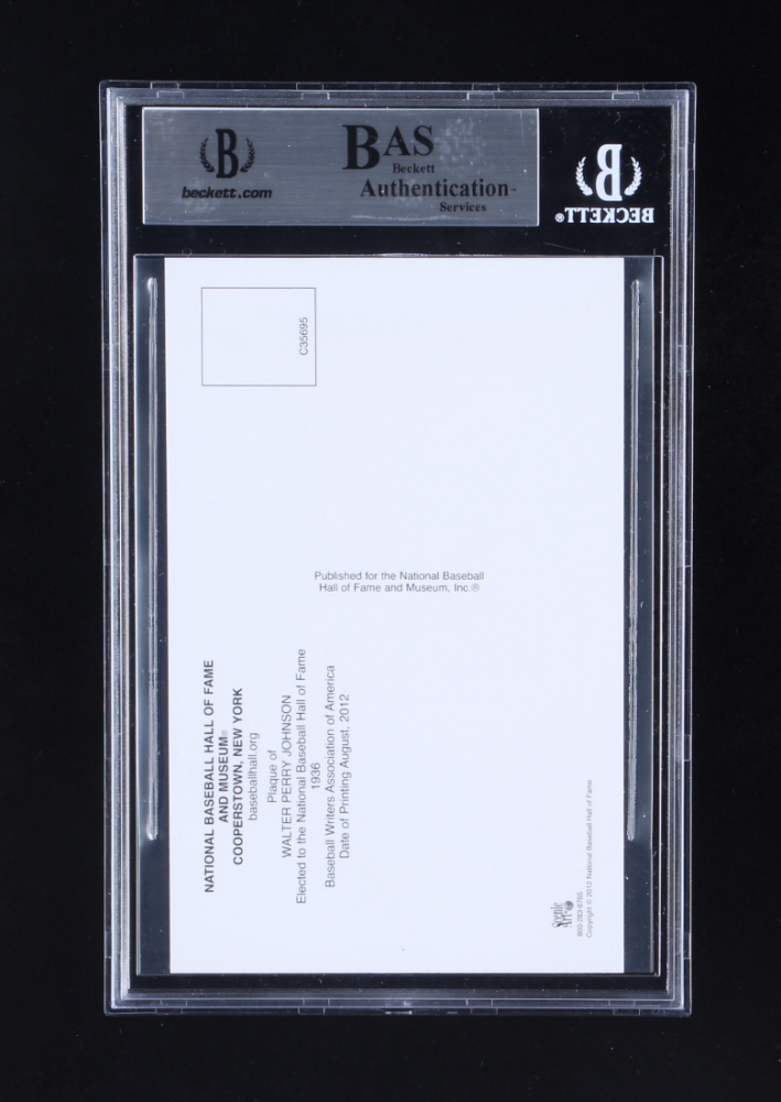 Walter Johnson Signed Gold Hall of Fame Plaque Postcard Cut (BGS ...