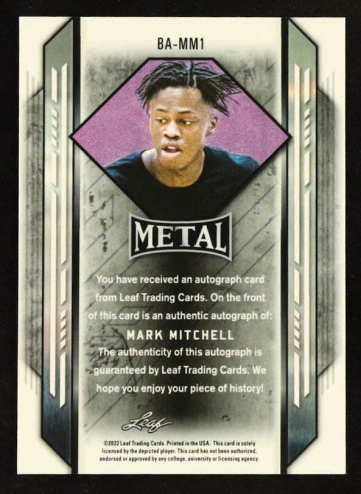 Mark Mitchell 2021-22 Leaf Metal Silver Wave #BAMM1 AU RC | Pristine ...
