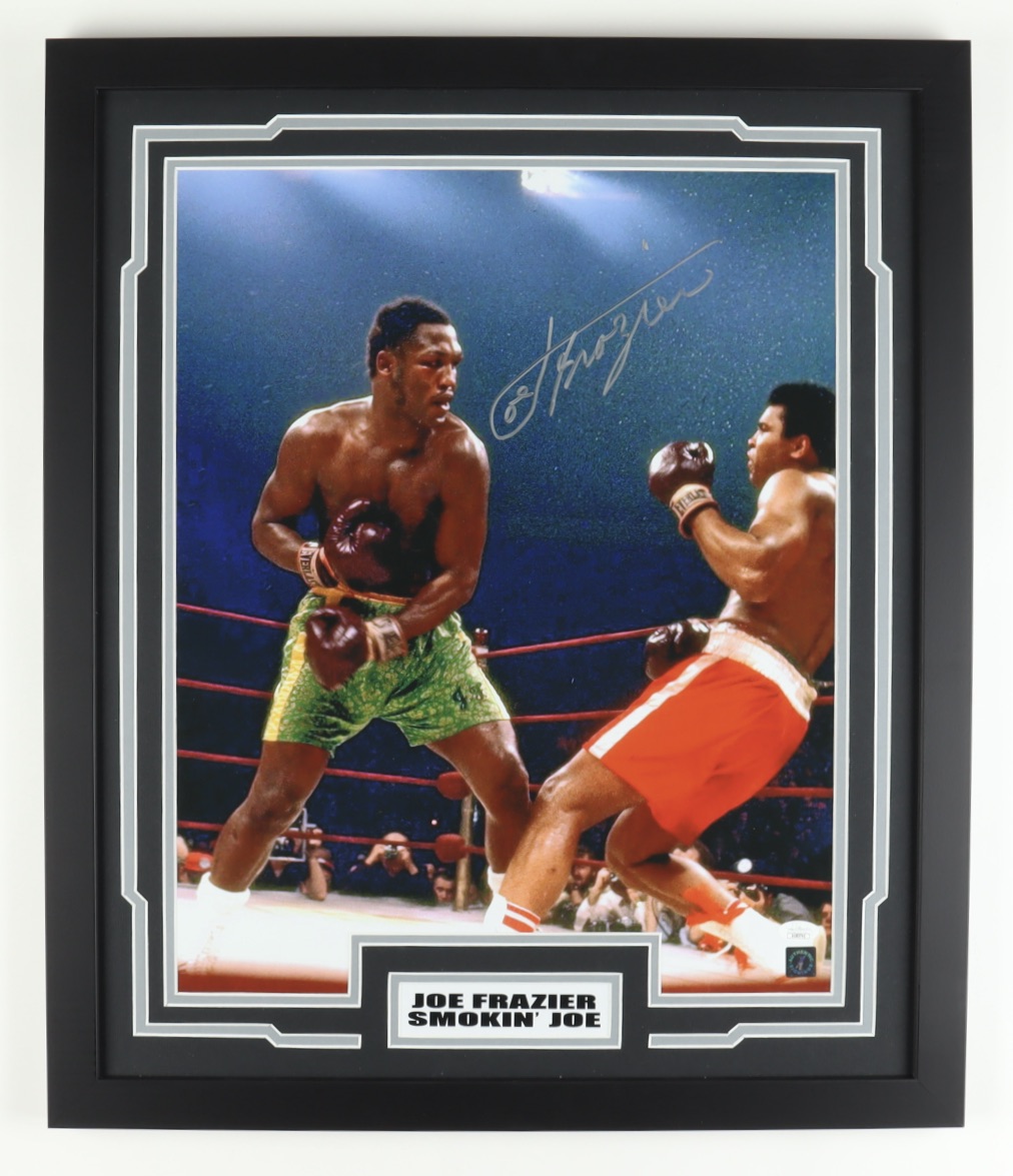 Joe Frazier Signed 22x26 Custom Framed Photo Display (JSA & Authentic ...