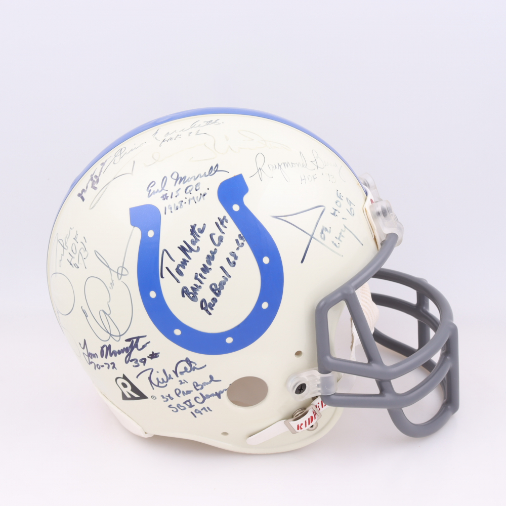 Colts Full-Size Authentic On-Field Helmet Signed by (21) with Johnny ...