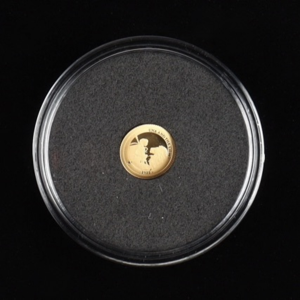 2022 Una The Lion 1 2g Gold Proof 2 Pound Coin With Original 2022 Una The Lion 1 2g Gold Proof 2 Pound Coin With Original