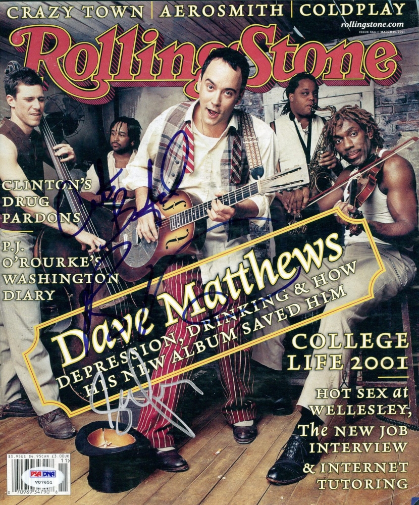 Carter Beauford, Boyd Tinsley & Stefan Lessard Signed "Dave Matthews ...