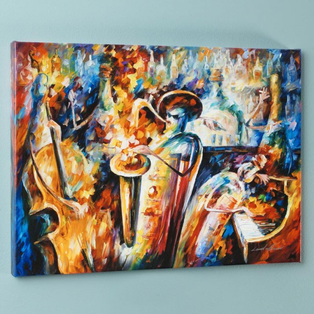 Leonid Afremov Signed Bottle Jazz Iii Limited Edition 24x18 Giclee On Canvas Pristine Auction 