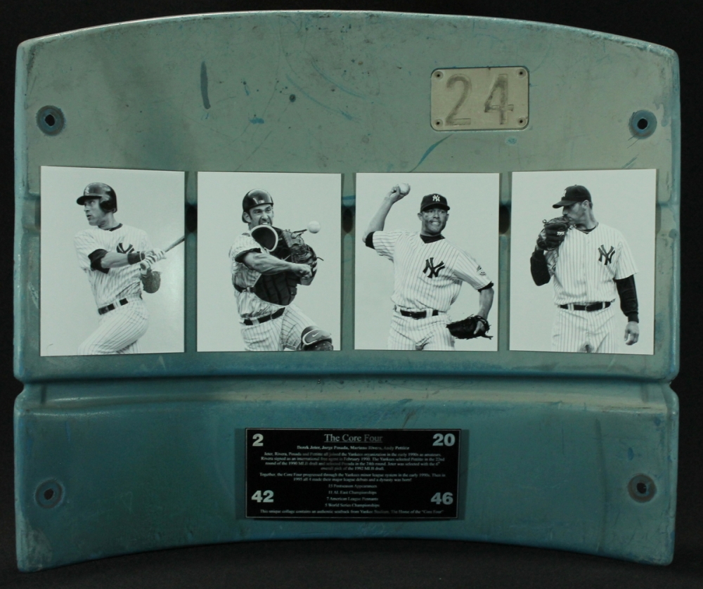 "The Core Four" Yankee Stadium Authentic Game-Used Stadium Seat Back ...