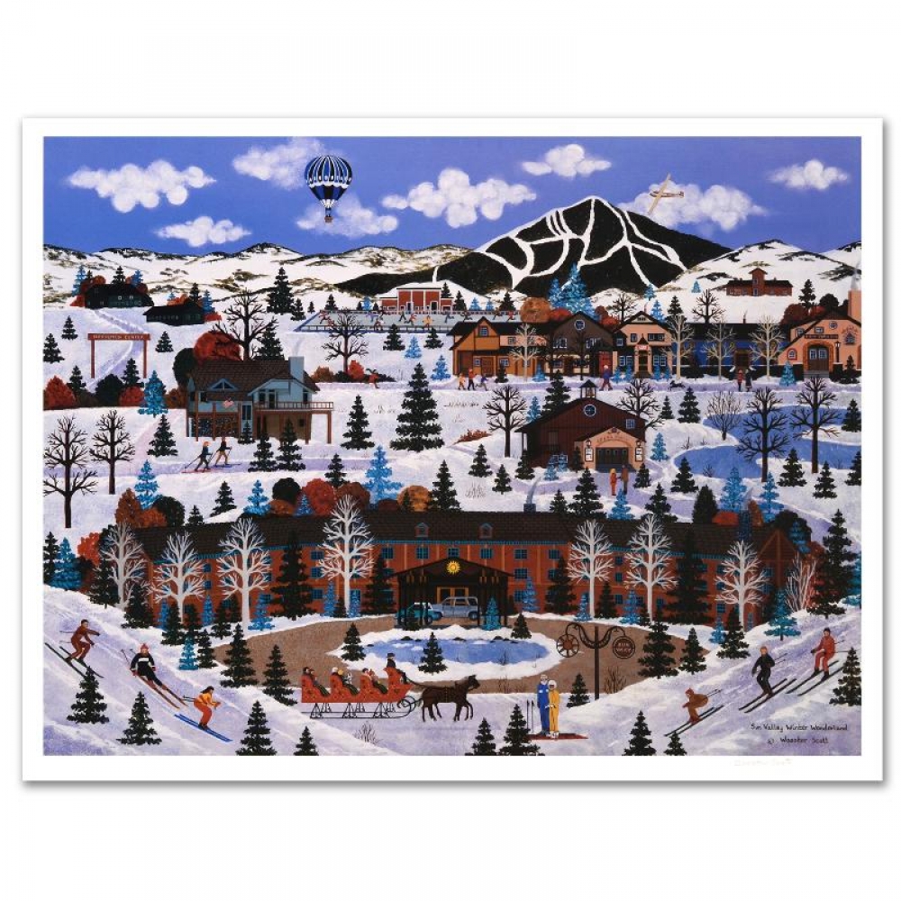 Jane Wooster Scott Signed "Sun Valley Winter Wonderland" LE 25x32 ...