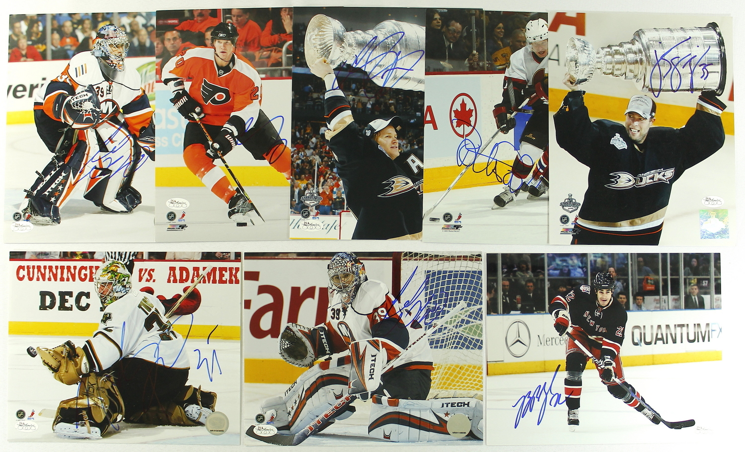 Lot of (8) Signed Hockey 8x10 Photos with (2) Rick DiPietro, Jean ...