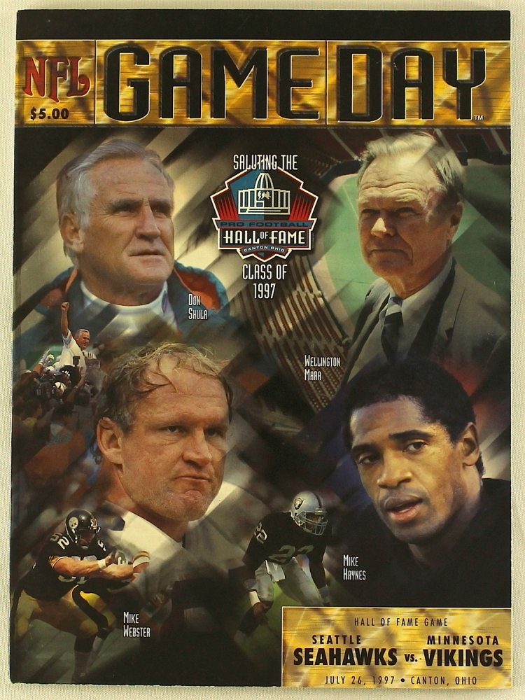 NFL HOF Game Day Program Signed by (20) with Tom Landry, Jim Brown, Tex ...