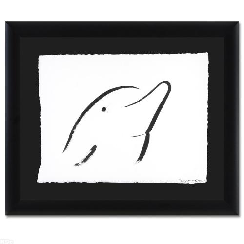 Wyland Signed "Dolphin" Original Sumi 22x18 Custom Framed Ink Painting ...