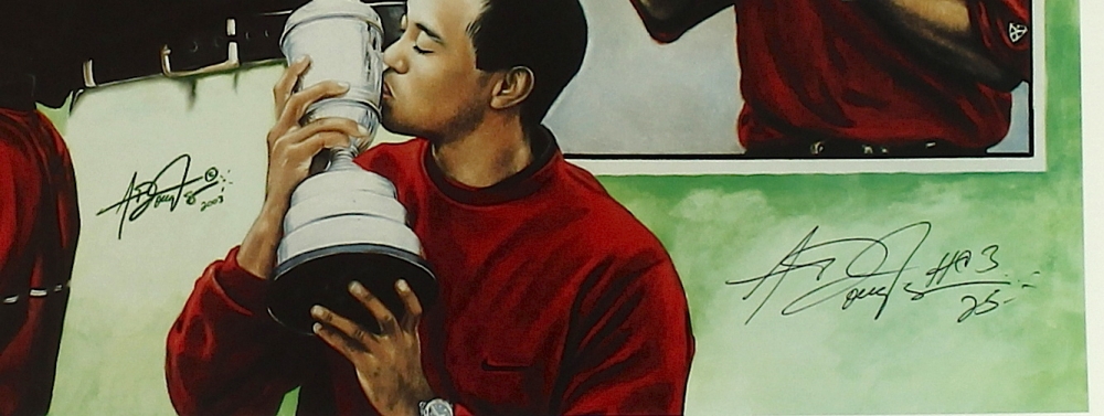 Tiger Woods LE 18x24 Lithograph Signed by Original Artist Anthony ...