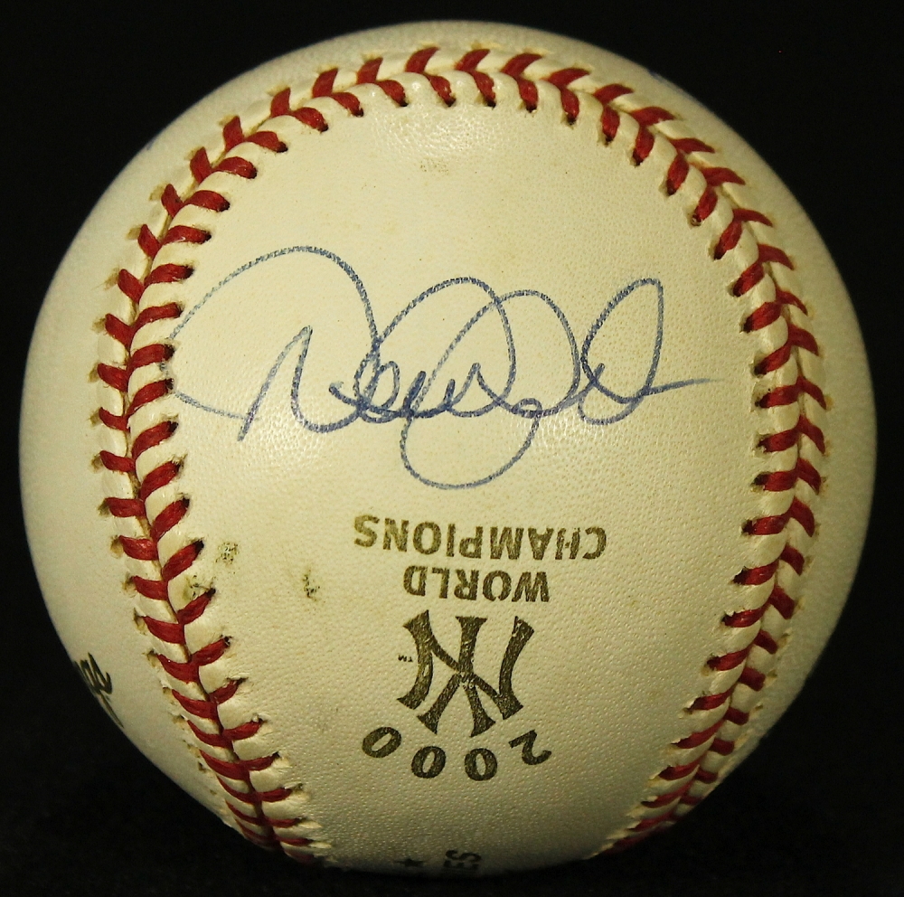 Derek Jeter & Joe Torre Signed Yankees Commemorative 2000 World Series Baseball (JSA LOA ...
