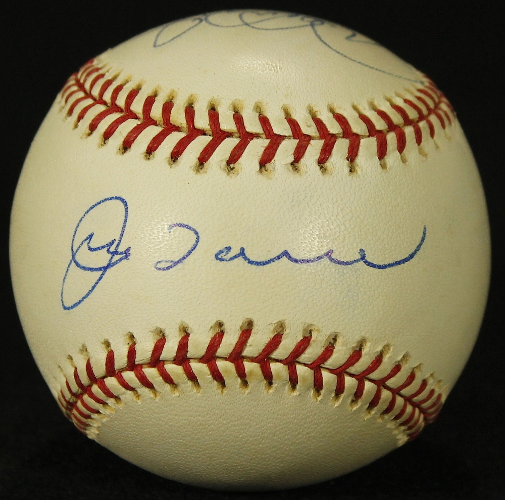 Derek Jeter & Joe Torre Signed Yankees Commemorative 2000 World Series Baseball (JSA LOA ...