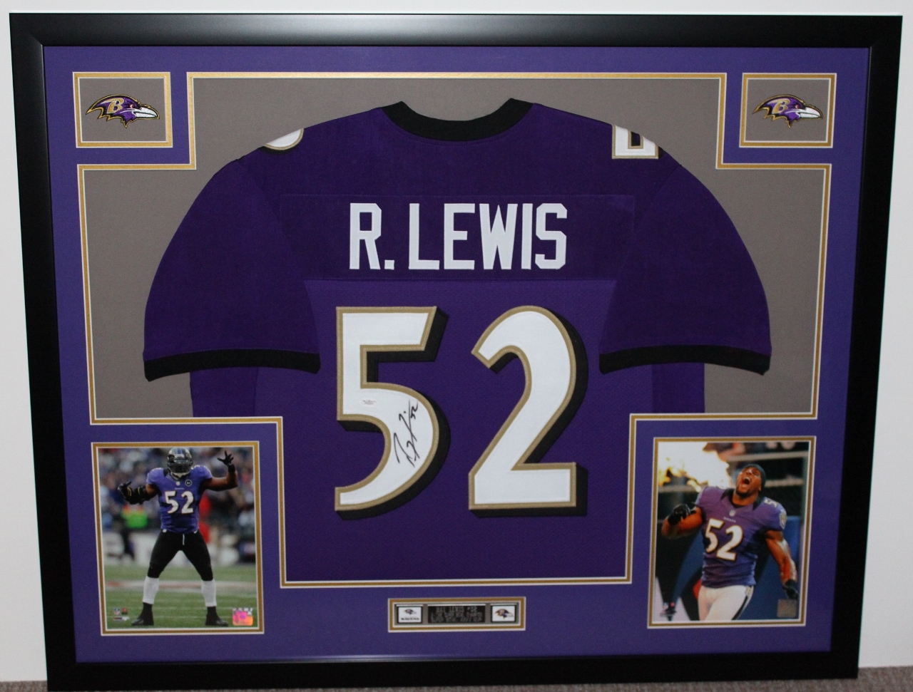 Ray Lewis Signed Ravens 35" x 43" Custom Framed Jersey (JSA COA ...