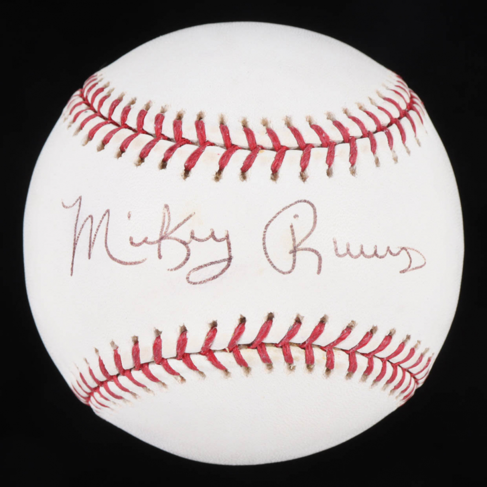 Mickey Rivers Signed Yankees 100th Anniversary Logo OML Baseball (PSA ...