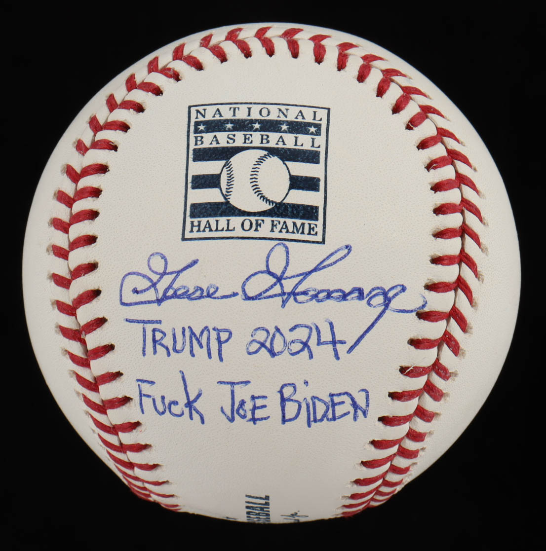 Goose Gossage Signed OML Hall of Fame Logo Baseball Inscribed "Trump ...