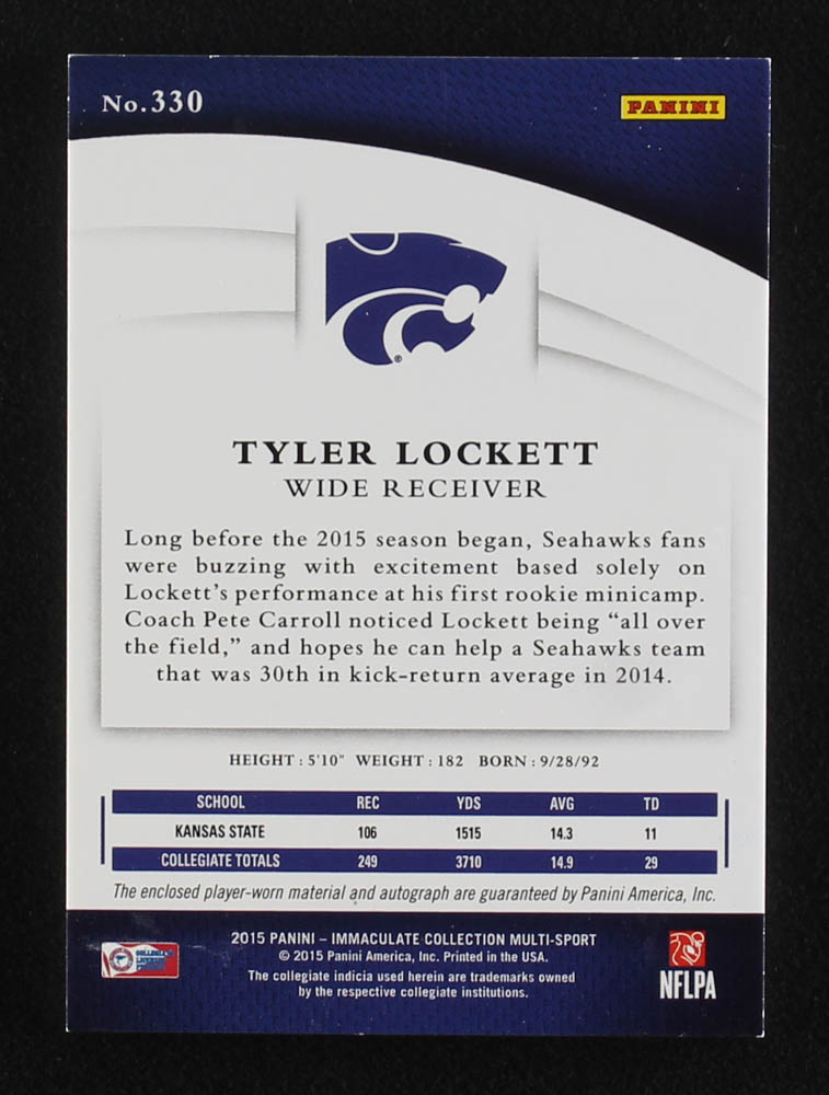 Tyler Lockett 2015 Immaculate Collection Collegiate Multisport Rookie ...