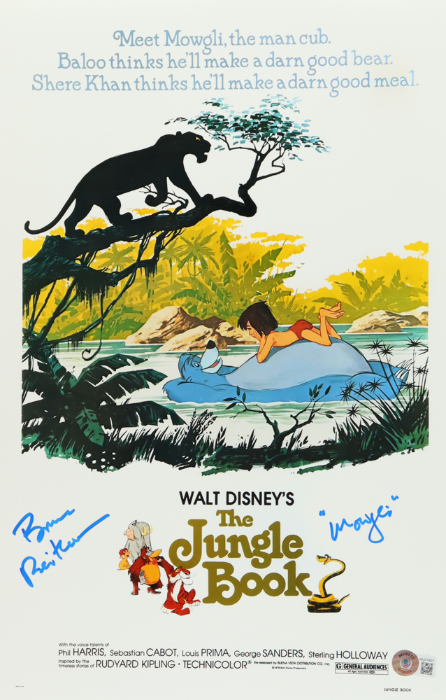 Bruce Reitherman Signed "The Jungle Book" 11x17 Photo Inscribed "Mowgli ...