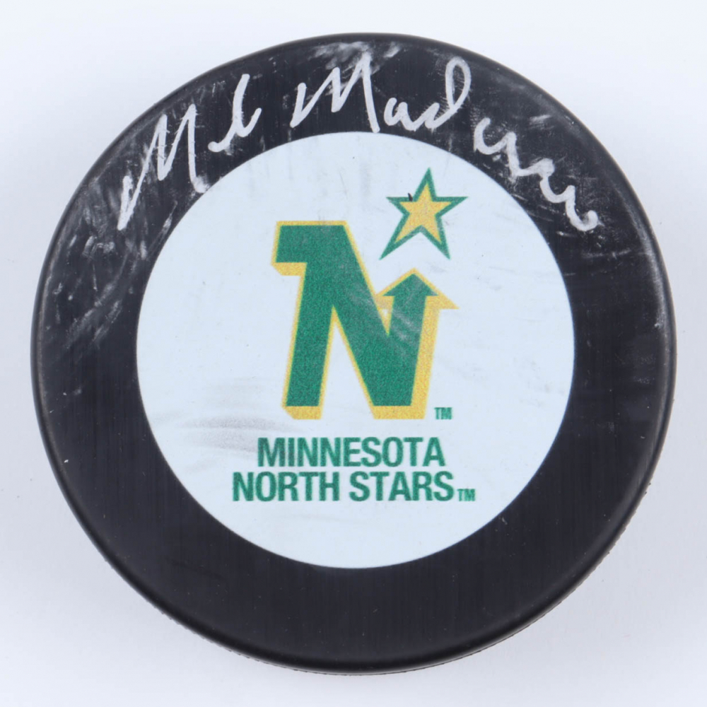 Mike Modano Signed North Stars Logo Hockey Puck (JSA & Players ink ...