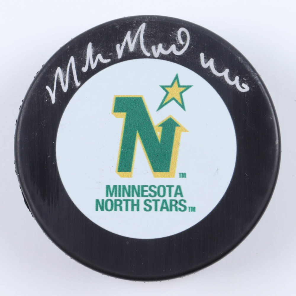 Mike Modano Signed North Stars Logo Hockey Puck (JSA & Players ink ...