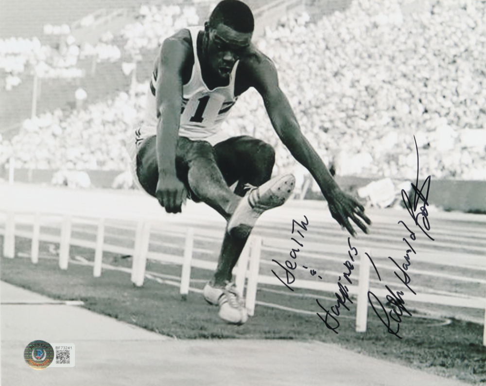 Ralph Boston Signed Team USA 8x10 Photo Inscribed "Health and Happiness ...
