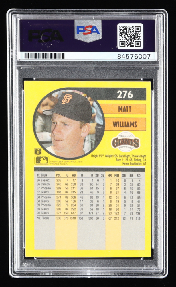 Matt Williams Signed 1991 Fleer #276 (PSA) | Pristine Auction