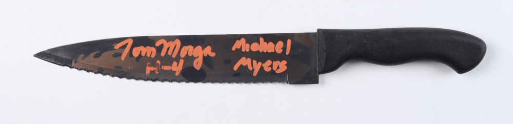 Tom Morga Signed Steel Knife Inscribed "Michael Meyers." & "H-4" (JSA ...