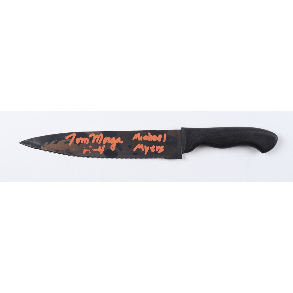 Tom Morga Signed Steel Knife Inscribed "Michael Meyers." & "H-4" (JSA ...