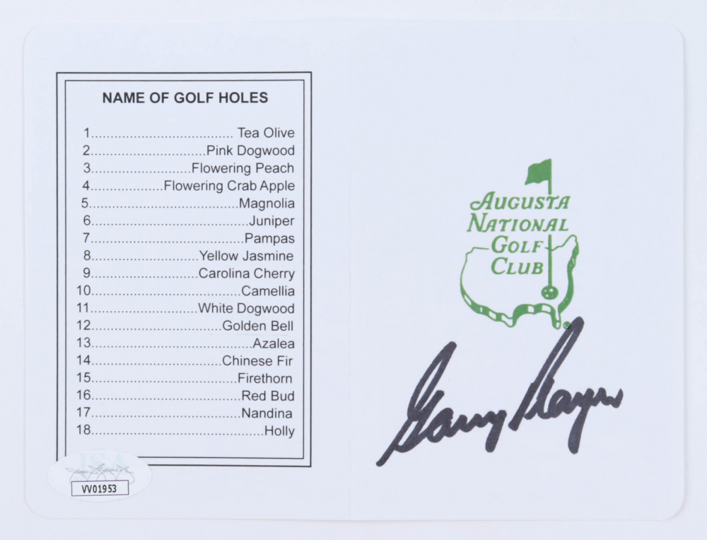 Gary Player Signed Augusta National Golf Club Scorecard (JSA ...