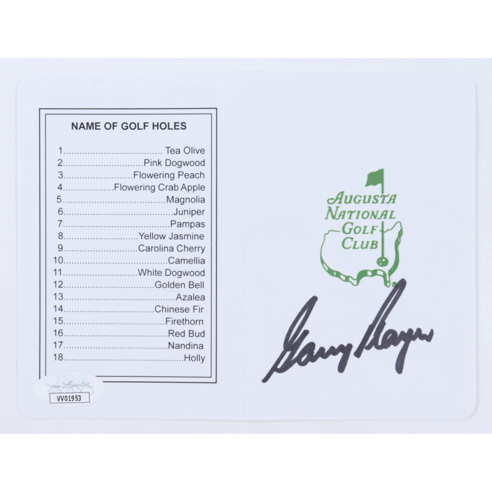 Gary Player Signed Augusta National Golf Club Scorecard (JSA ...