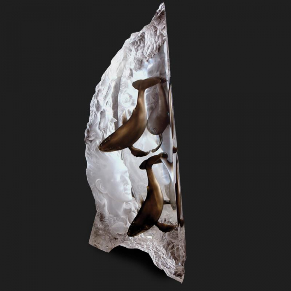 Dan Medina Engraved "Trinity" LE Mixed Media Lucite Sculpture (PA ...