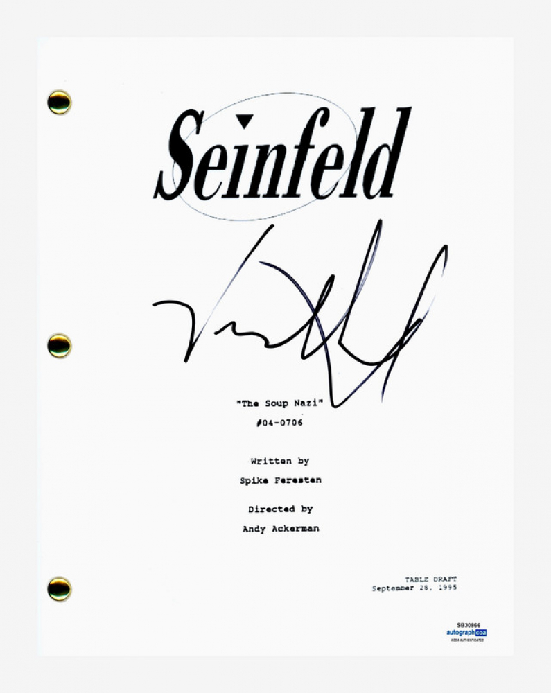 Jason Alexander Signed "Seinfeld: The Soup Nazi" Full Episode Script ...