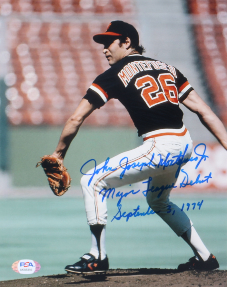John Montefusco Signed Giants 8x10 Photo Inscribed "Major League Debut ...