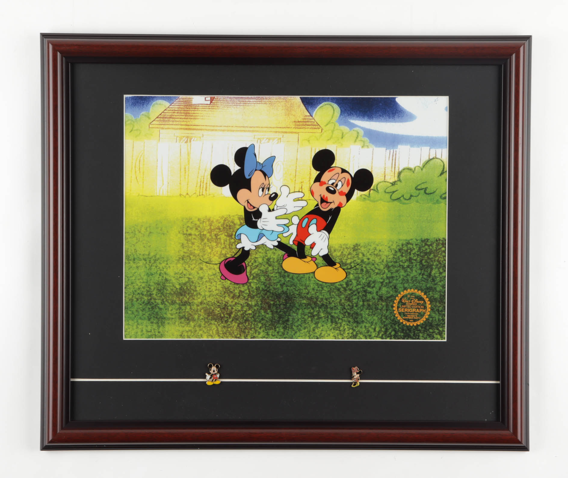 Walt Disney's "Mickey & Minnie Mouse" 17x20 Custom Framed (2) Piece ...