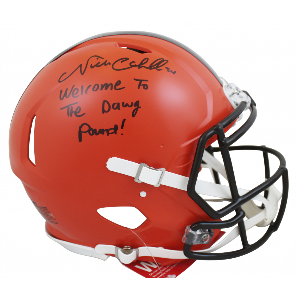 Nick Chubb Signed Browns Full-Size Authentic On-Field Speed Helmet ...