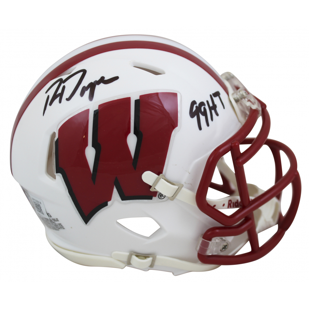 Ron Dayne Signed Wisconsin Badgers Speed Mini Helmet Inscribed "99 HT ...