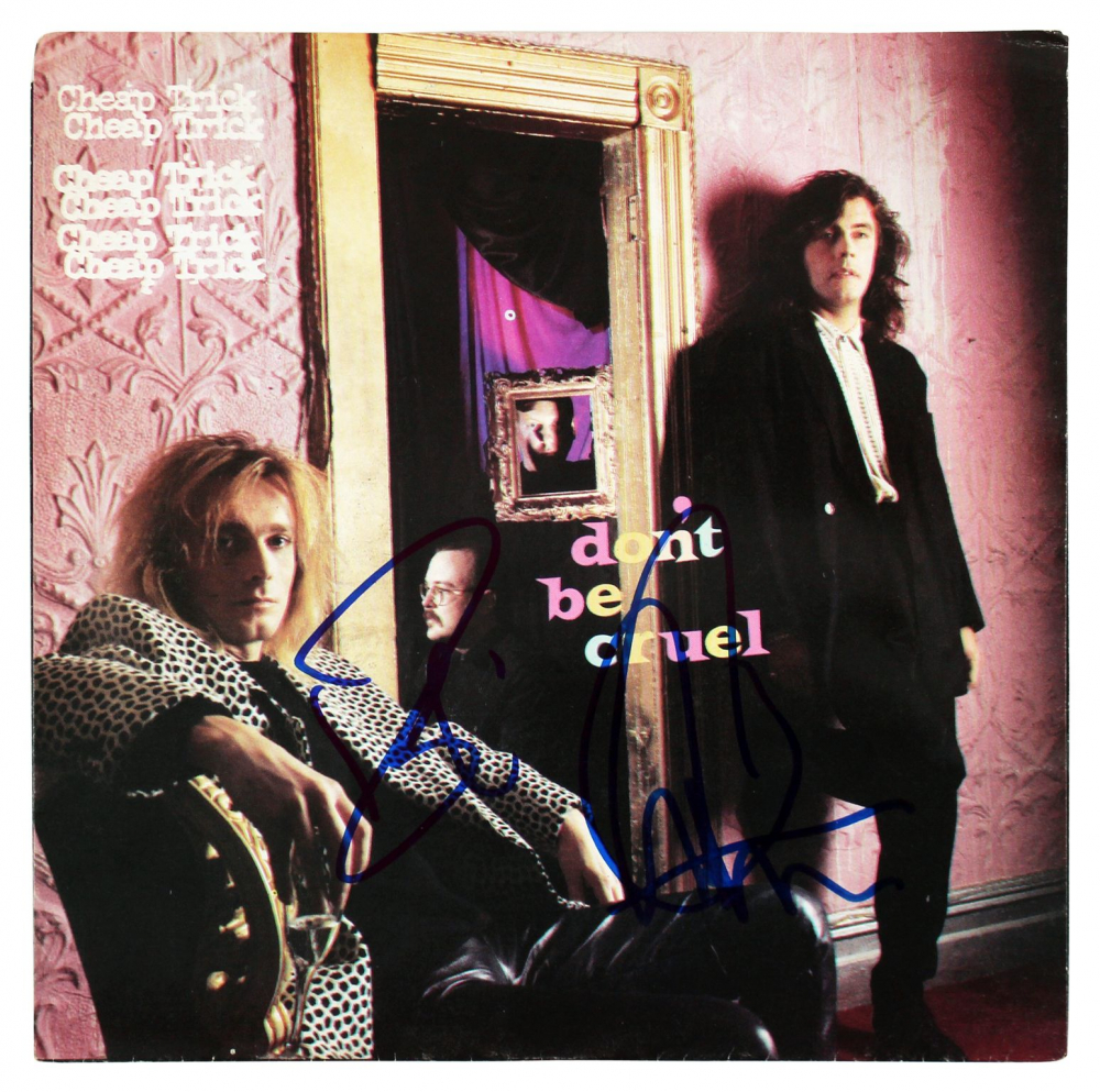 Robin Zander & Tom Peterson Signed Cheap Trick "Don't Be Cruel" RPM Record Cover (Beckett ...