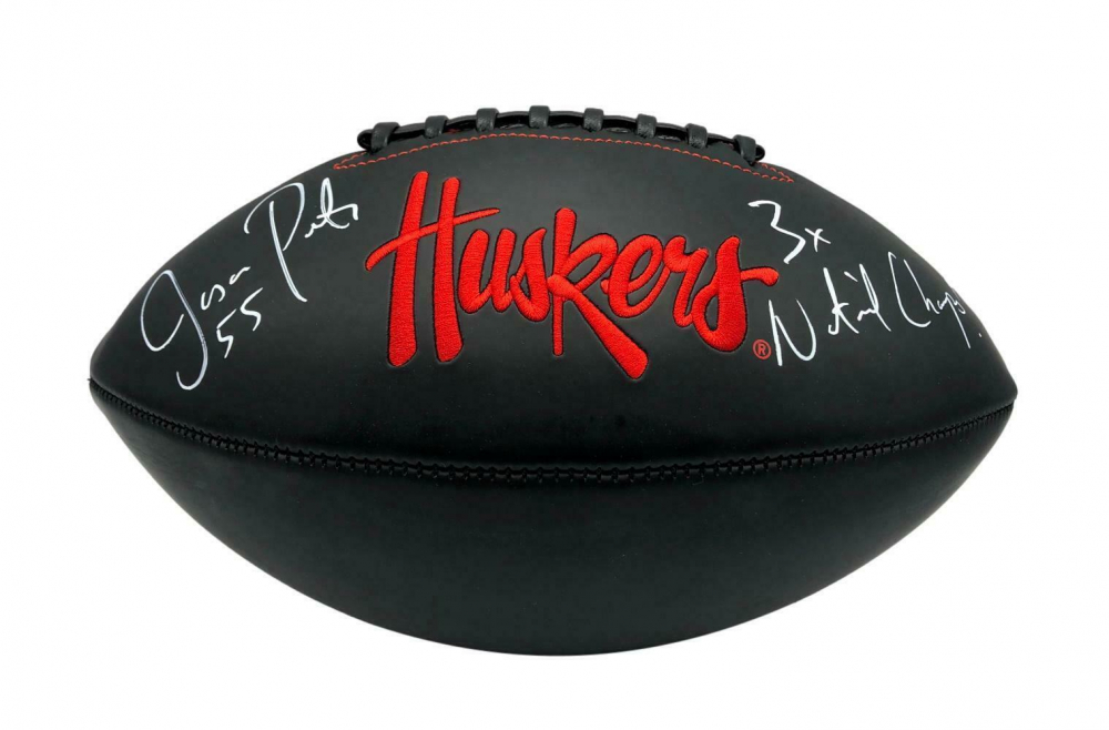 Jason Peter Signed Nebraska Cornhuskers Logo Football Inscribed "3x ...